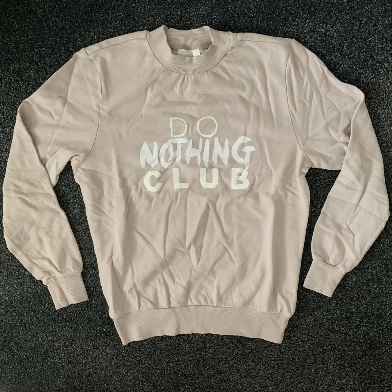Next - White Do Nothing Club slogan Pink Downtime... - Depop