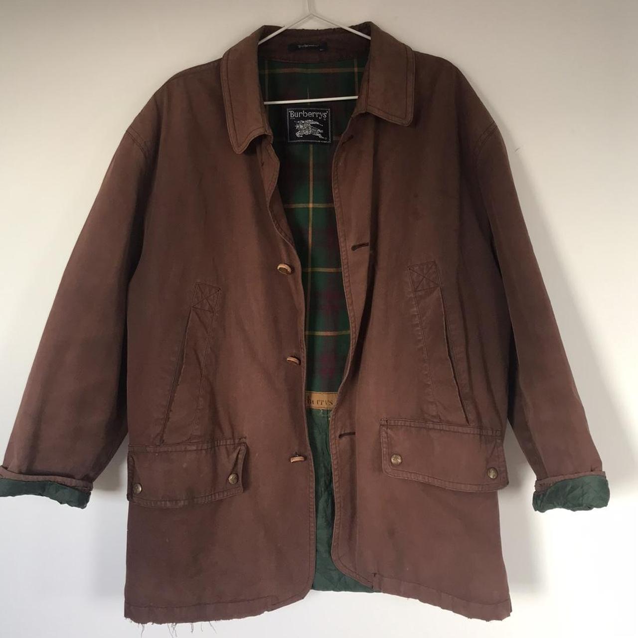 Burberry Men's Burgundy Coat | Depop