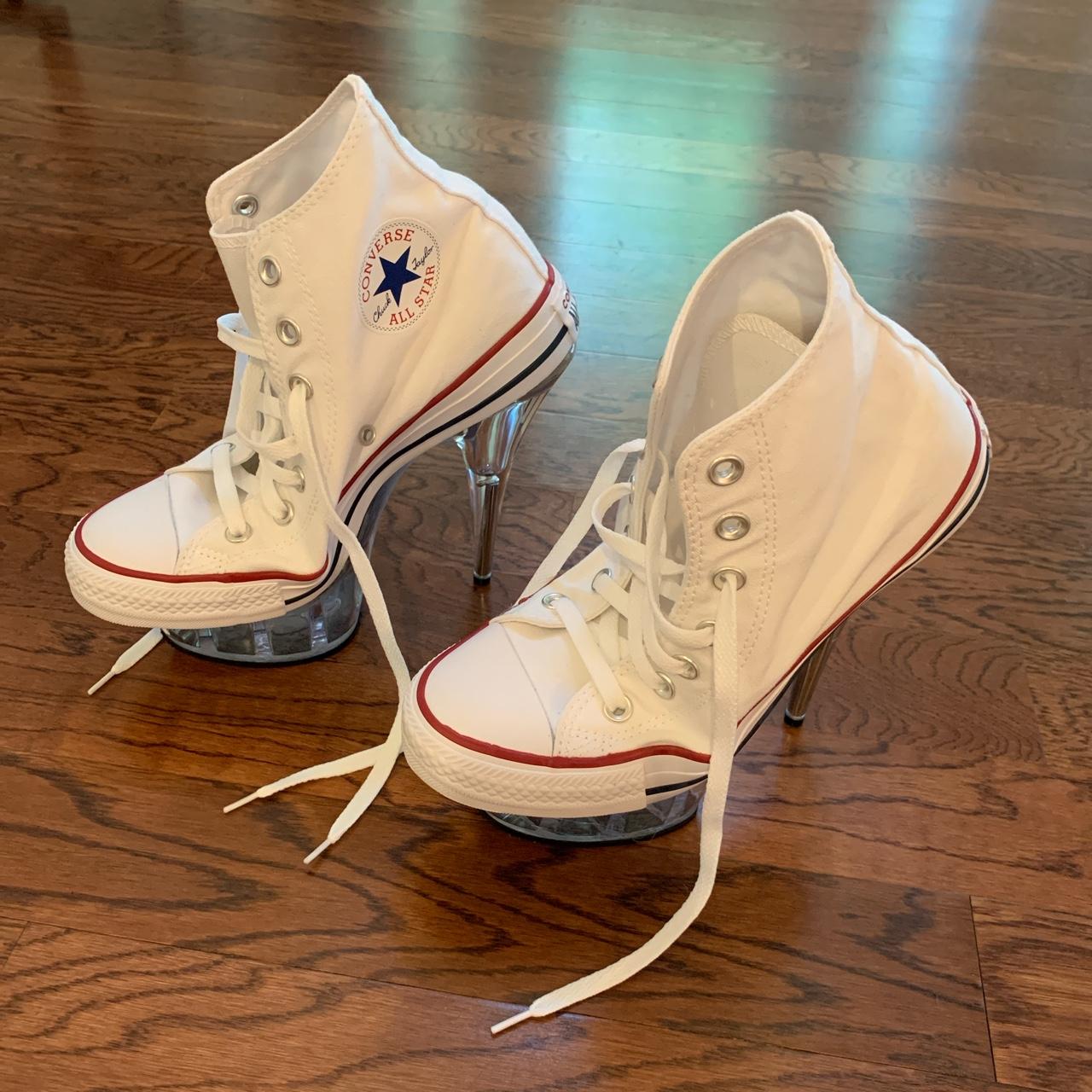 Hi Top CONVERSE PLATFORMS (Custom) UNISEX SIZE... - Depop