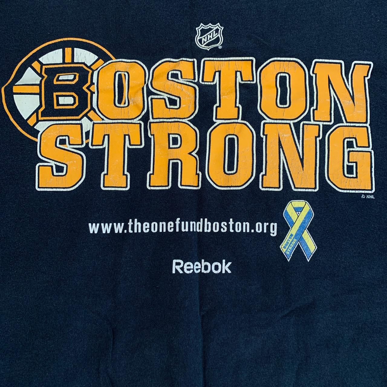 Vintage Reebok “Boston Strong” black shirt NHL... - Depop