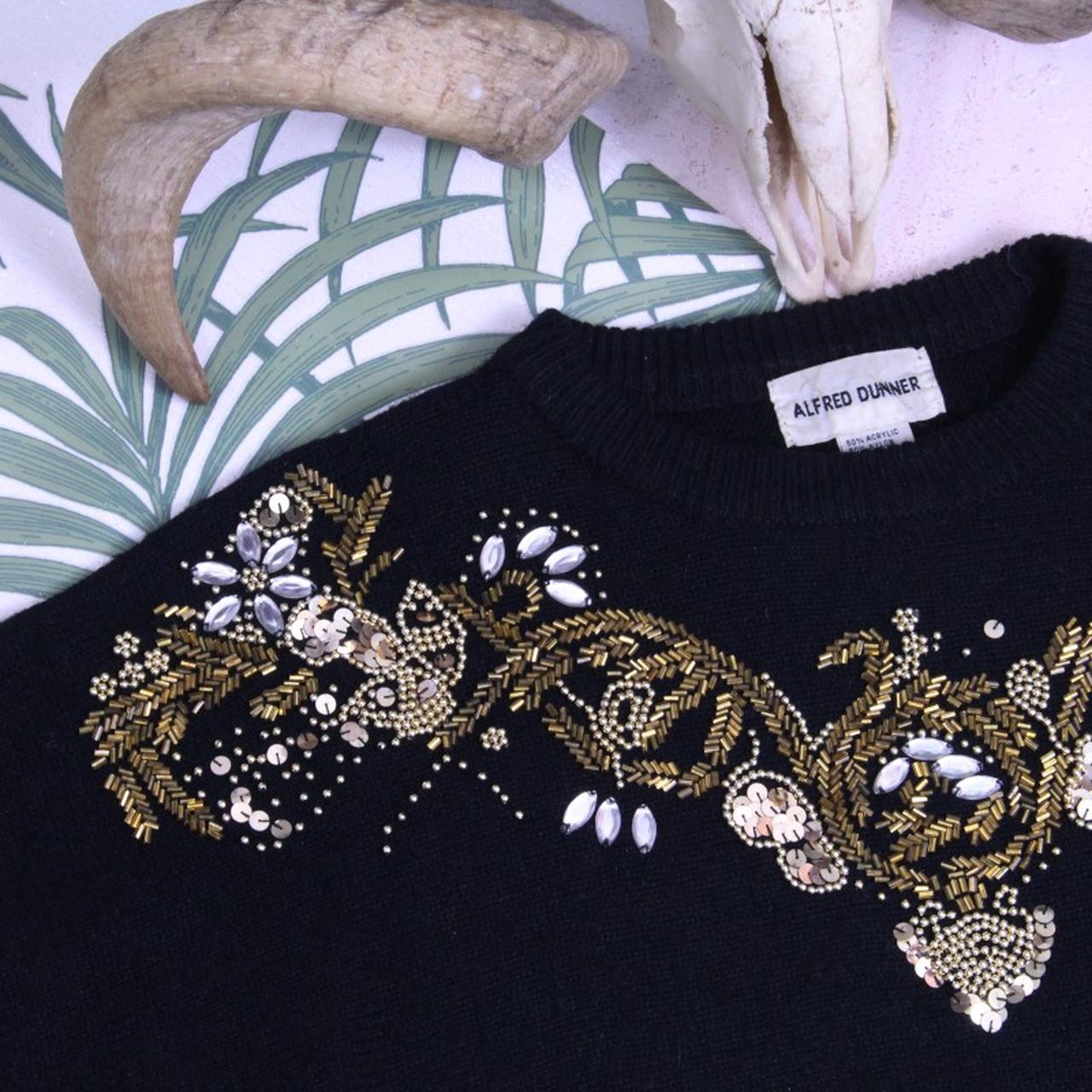 Black & Gold Embellished Knit 🦇One of a Kind True... - Depop