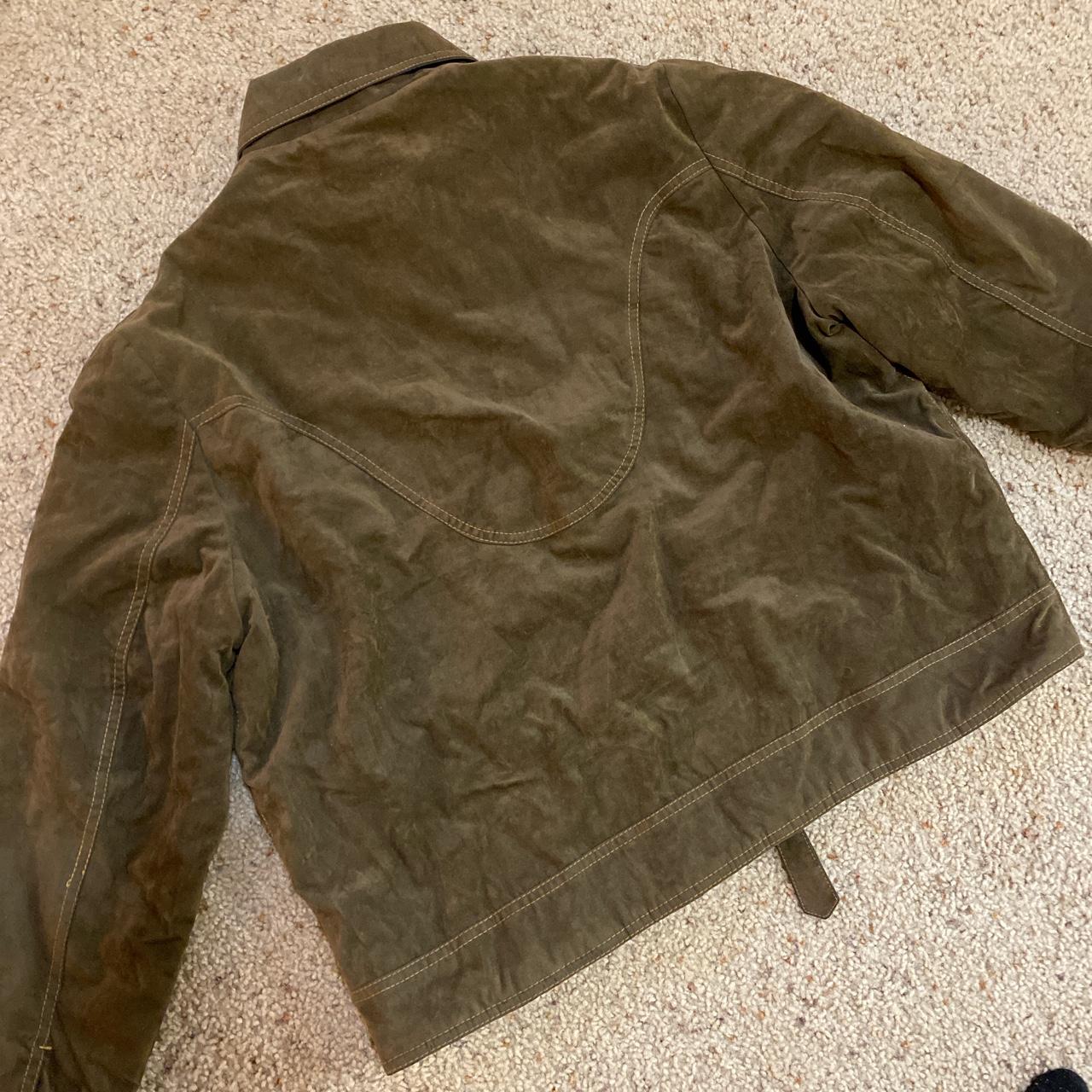 VINTAGE RUSTIC ARMY GREEN JACKET -pretty heavy duty;... - Depop