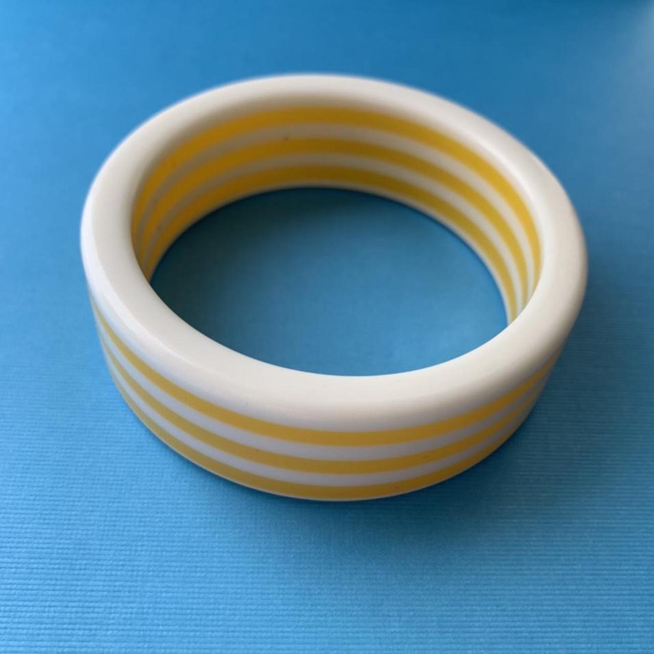 Bakelite thick chunky bangle Cute vintage stripe... - Depop