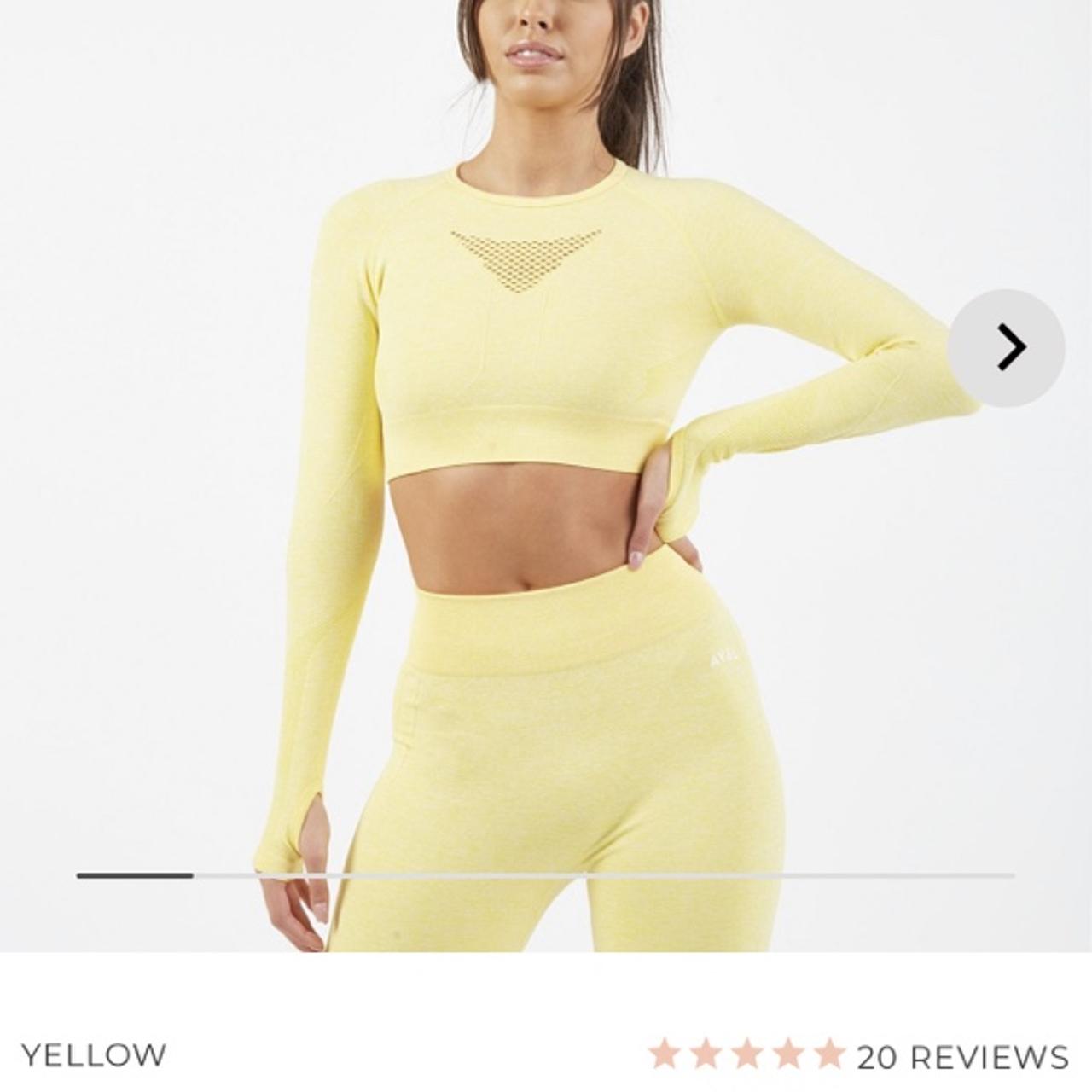 BRAND NEW - aybl motion long sleeve yellow top and... - Depop