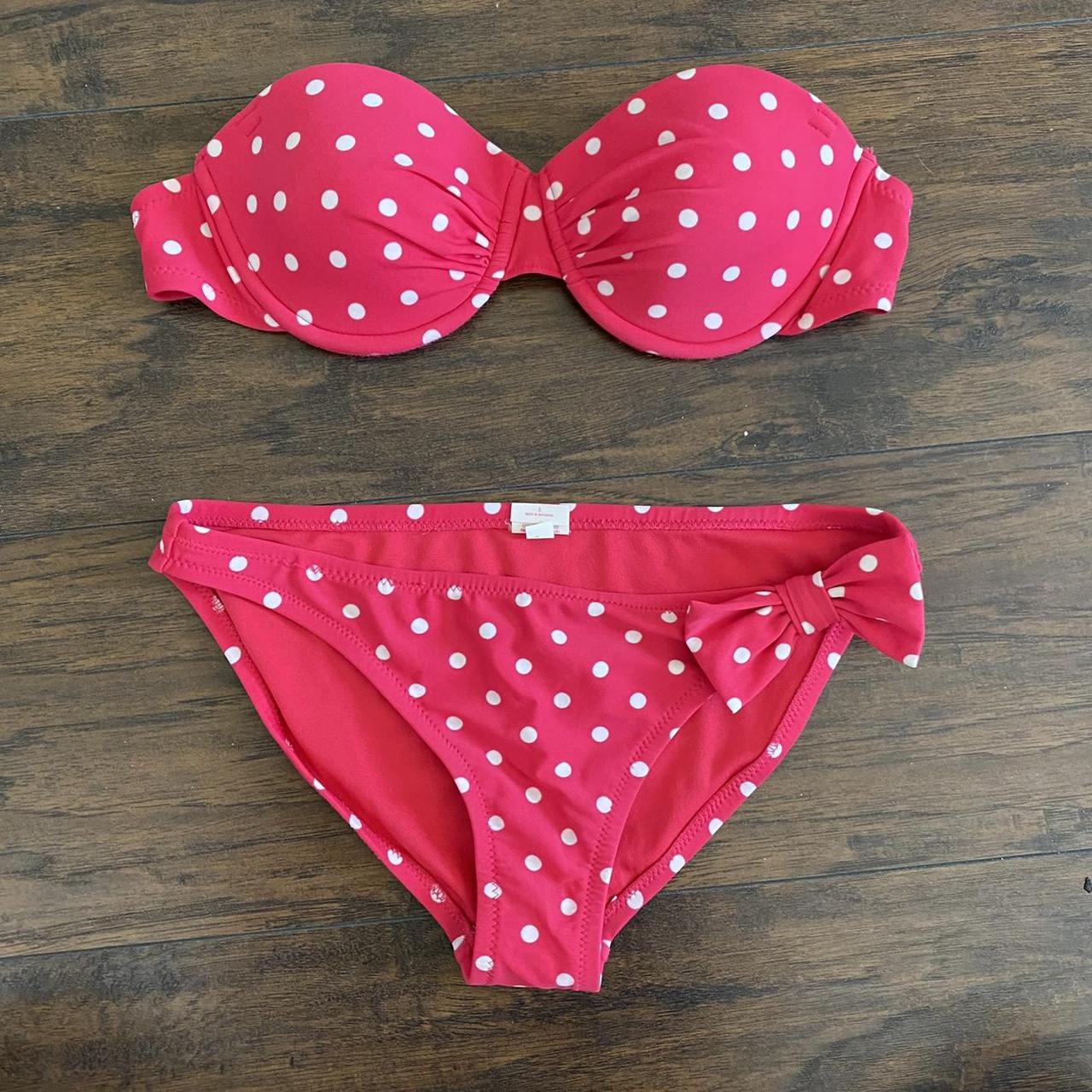 Xhilaration Womens Red And White Bikinis And Tankini Sets Depop