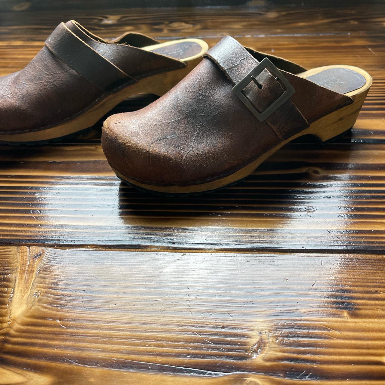 90s vintage Sanita Brownesther clog platform sandal... - Depop