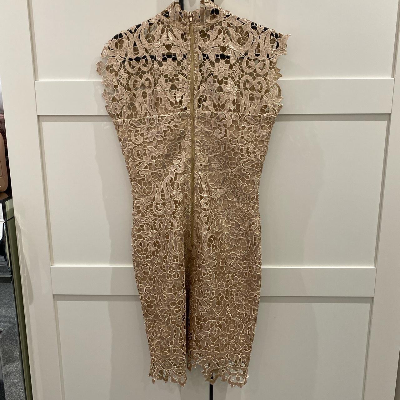Forever unique gold dress UK Size 8 been worn once ... - Depop
