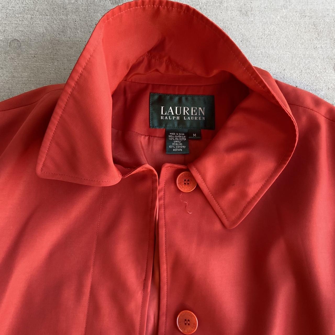 Chic Ralph Lauren blood orange duster / button up... - Depop