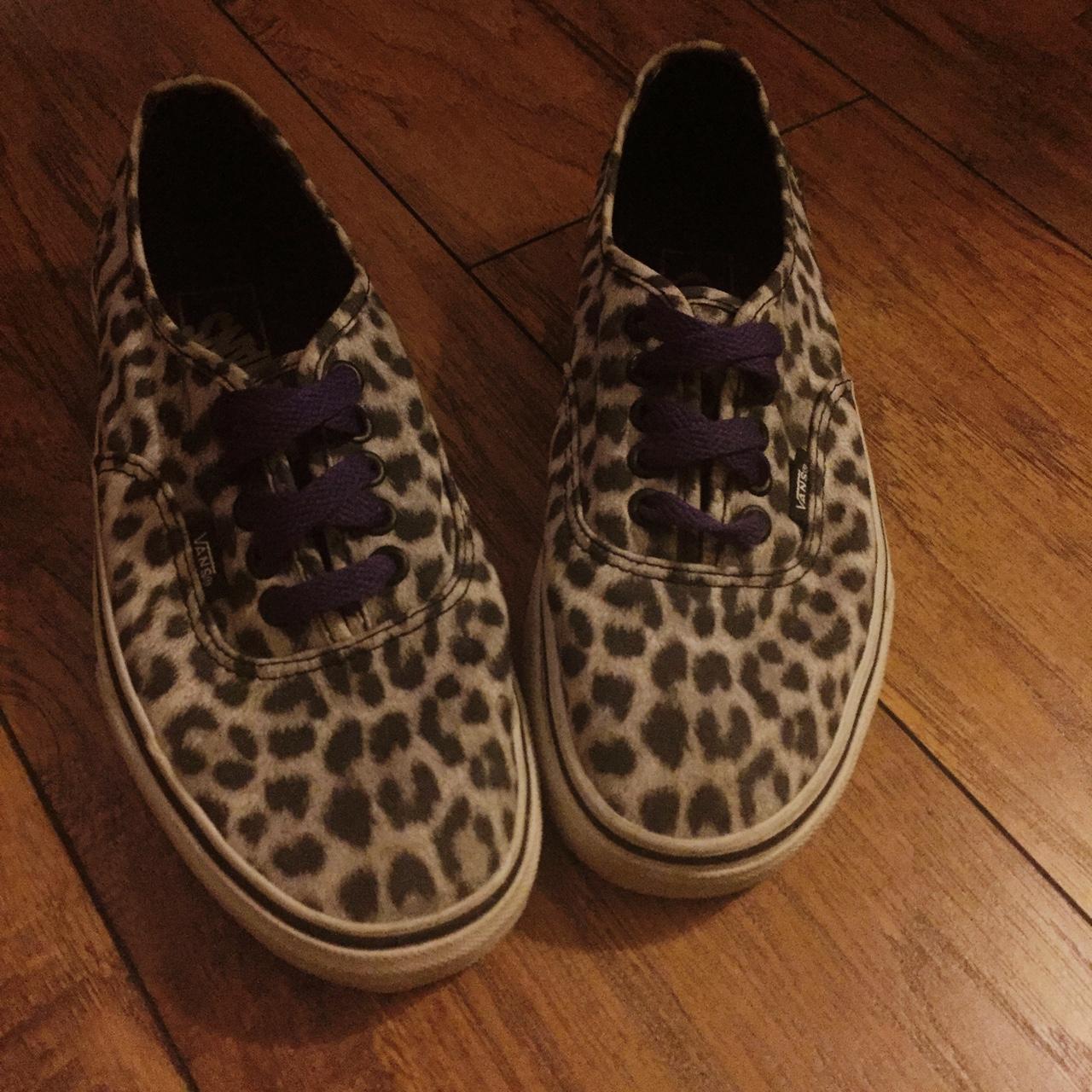 Cheetah printed vans with purple laces :) - Depop