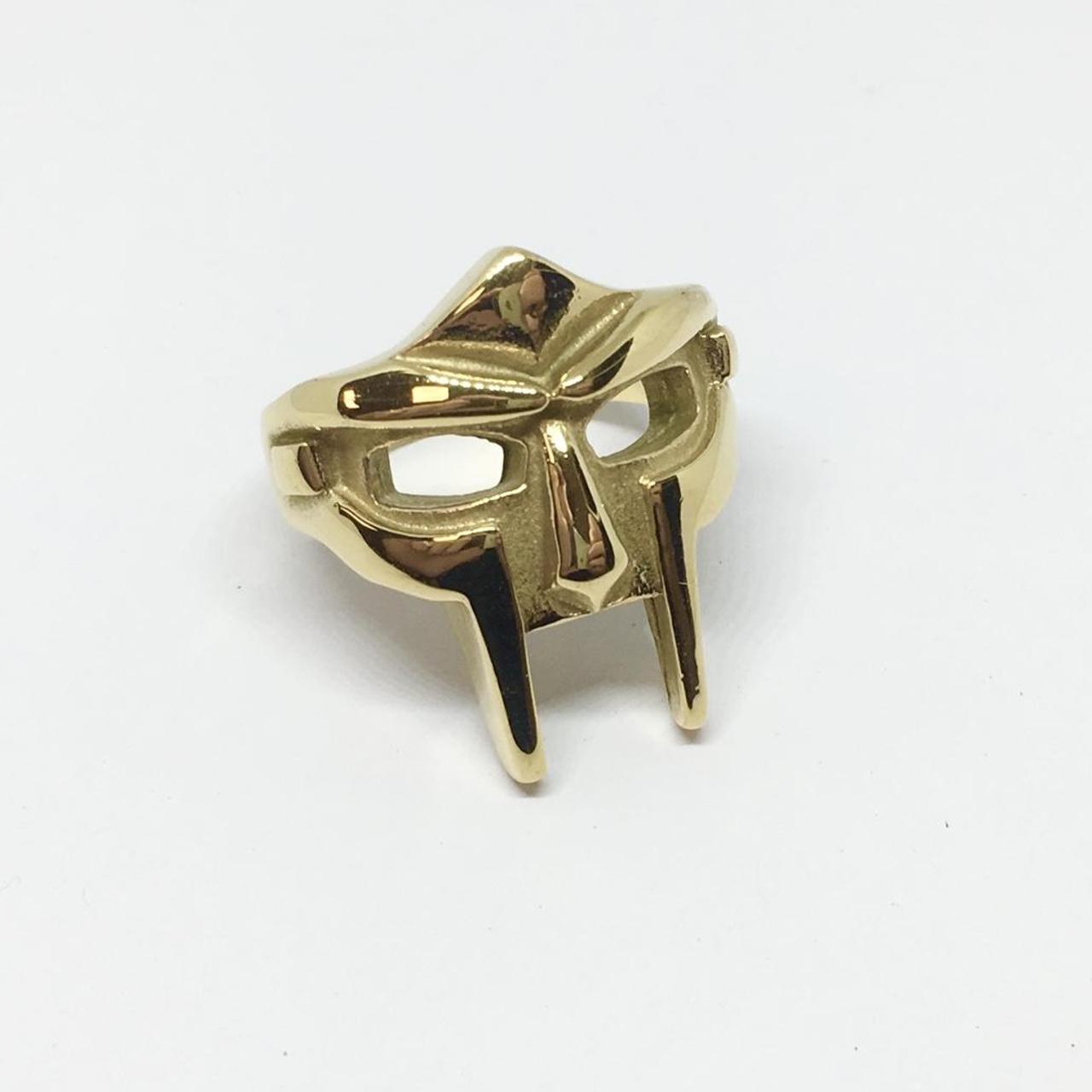 🧨 👐🏽 Stainless Steel Gold MF DOOM Mask Unisex Hip... - Depop
