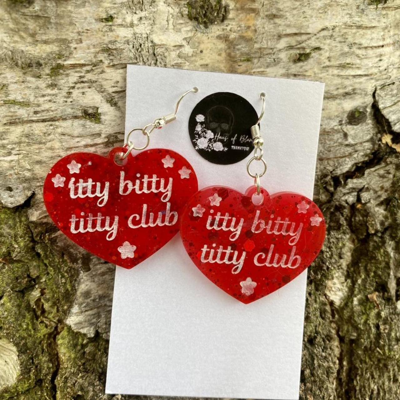 Handmade red white itty bitty titty club love hearts... - Depop