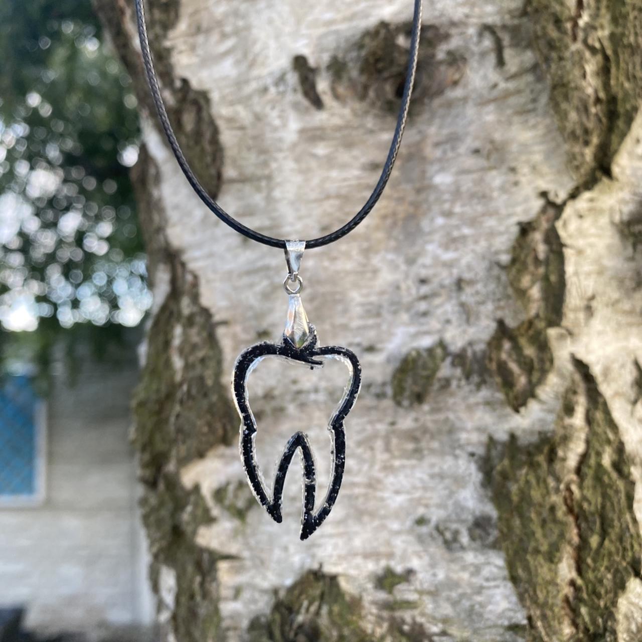 Handmade B GRADE black necklace human tooth teeth... - Depop