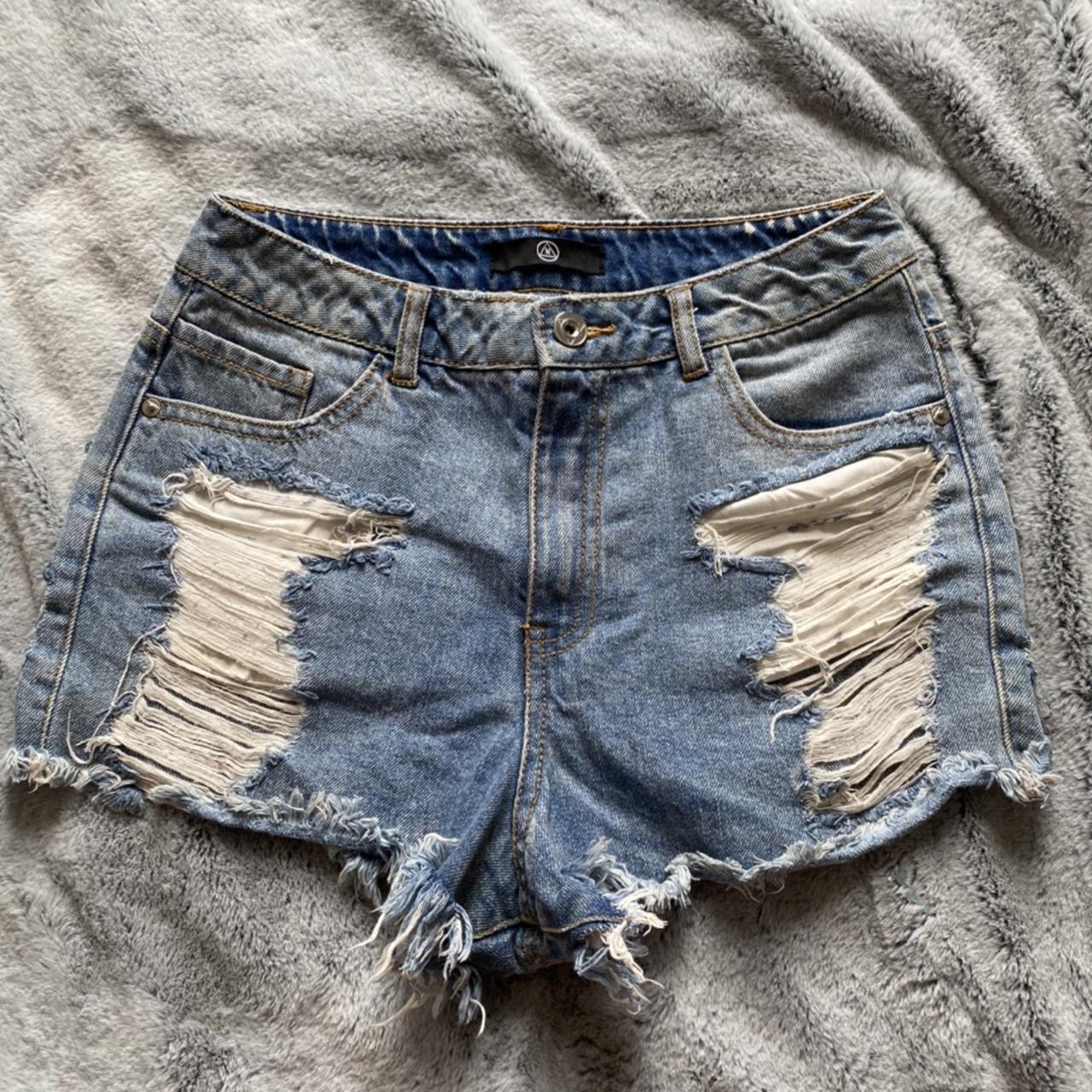 MISSGUIDED Ripped denim shorts Size 6-8 (26”) - tag... - Depop
