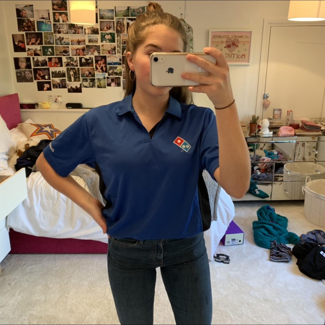 Funky Dominos employe shirt. Unisex. Large fit.... - Depop