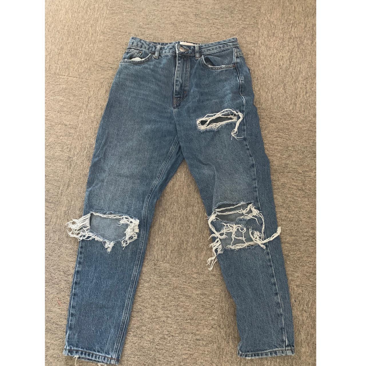 Topshop ripped jeans the rips are more ripped than... - Depop