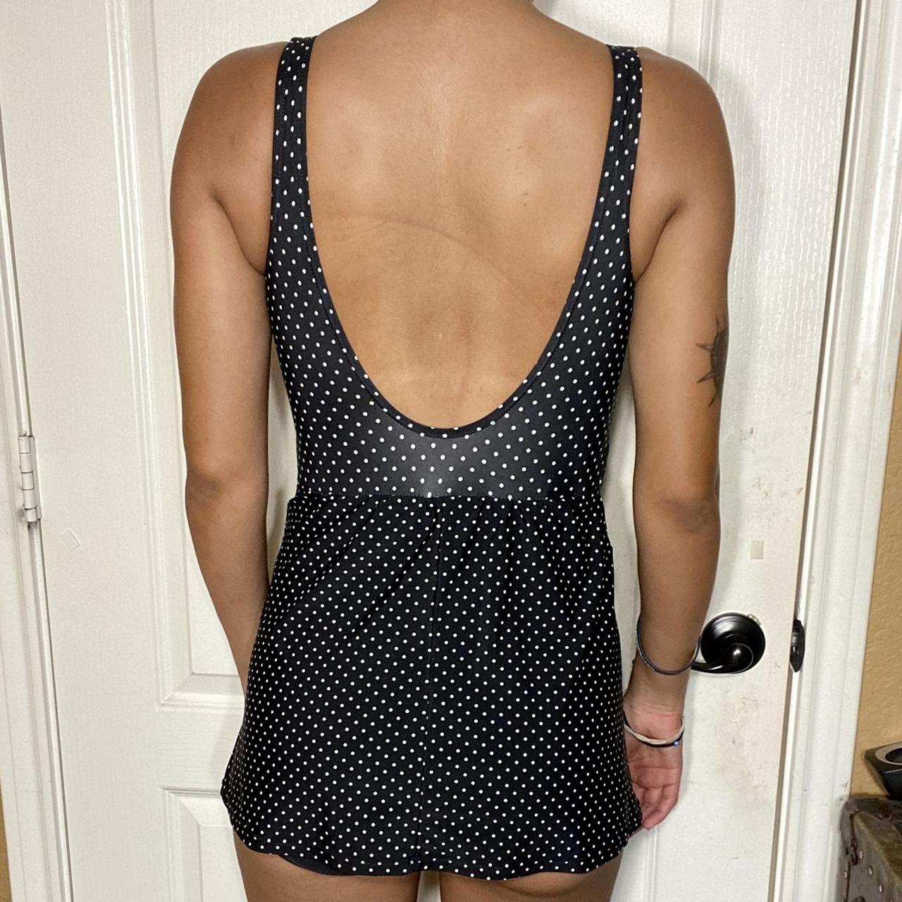 Black And White Polka Dot Swimsuit Dress By Shore Depop