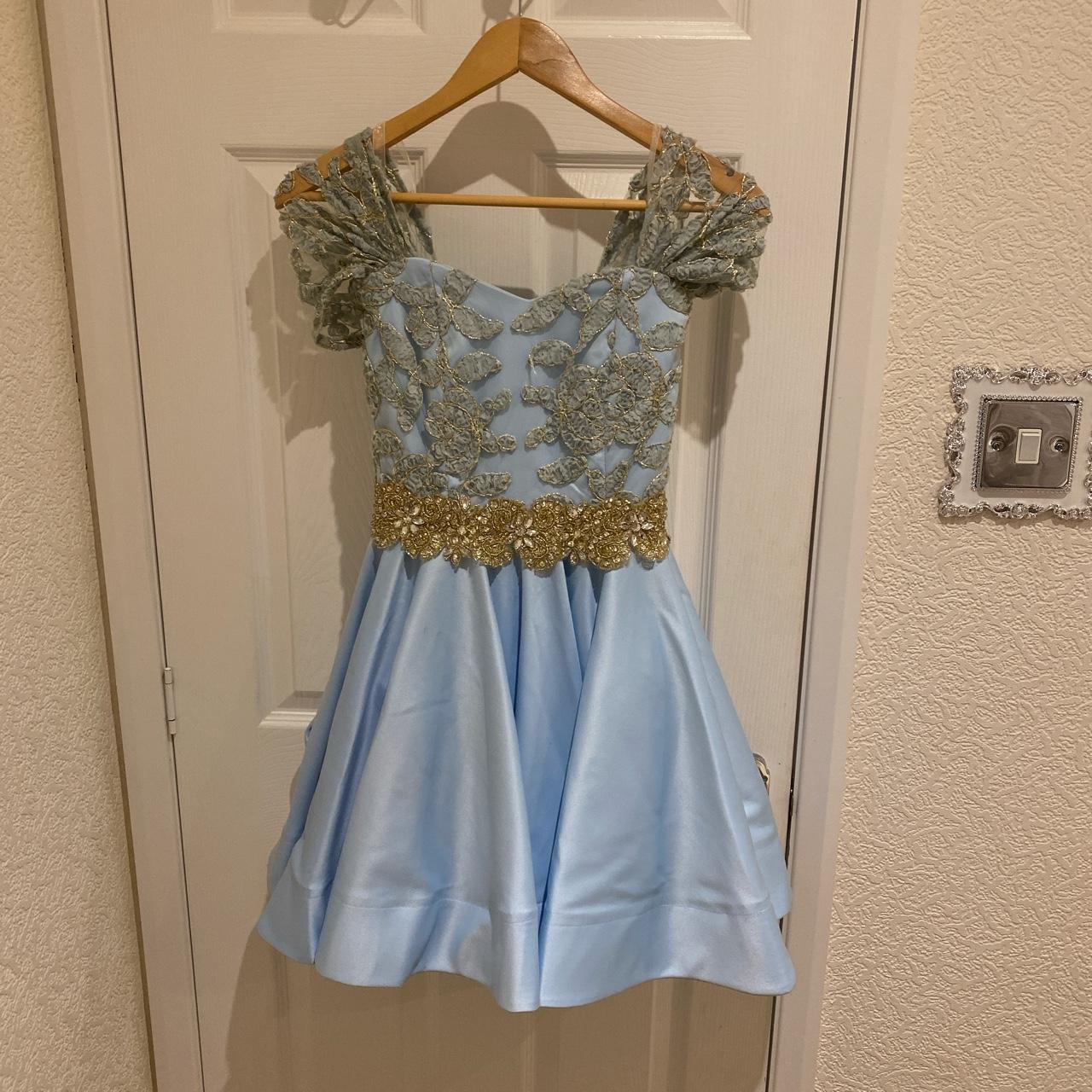 Blue and gold mark melia dress pictures don’t do it... - Depop