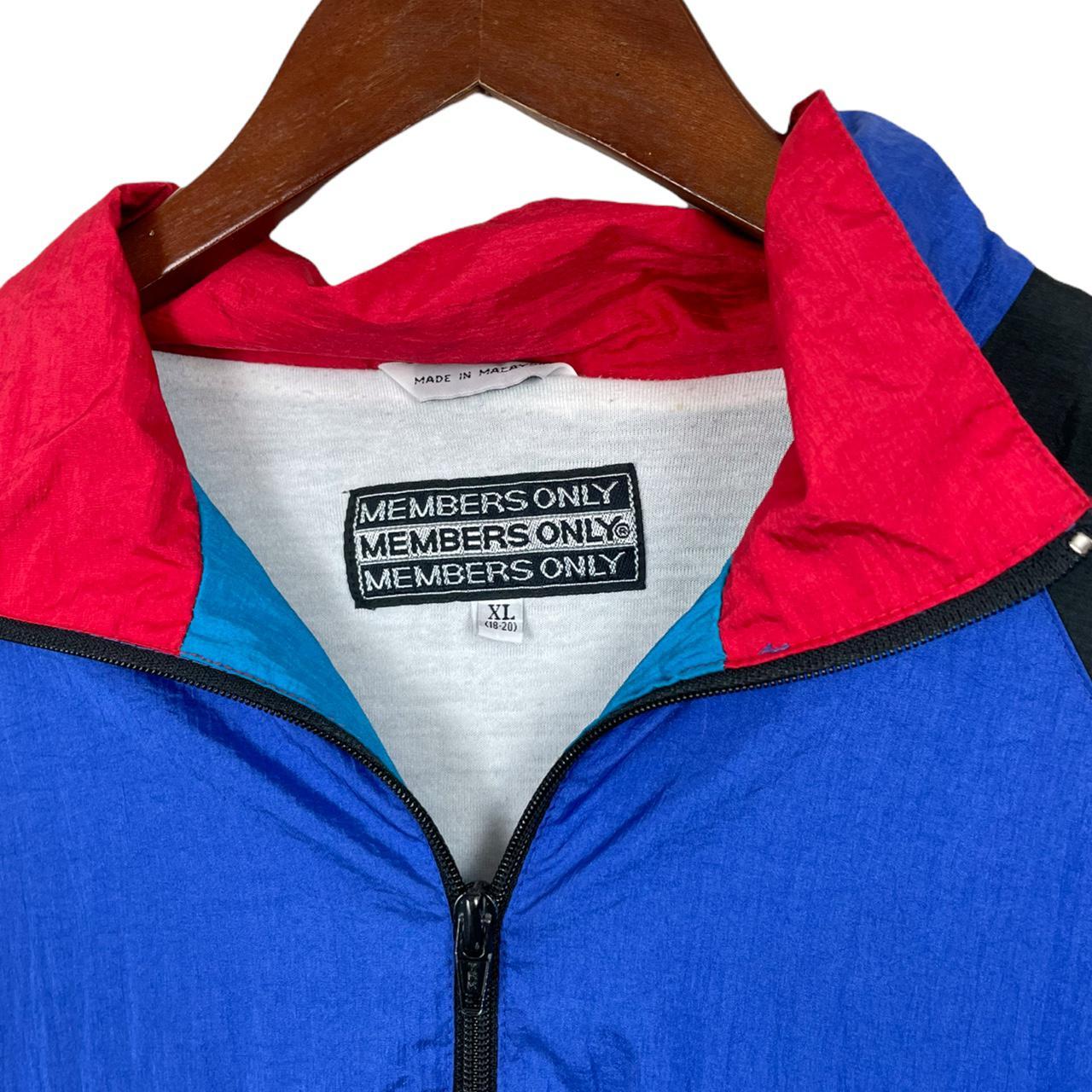 Members Only Women's Black and Blue Coat | Depop