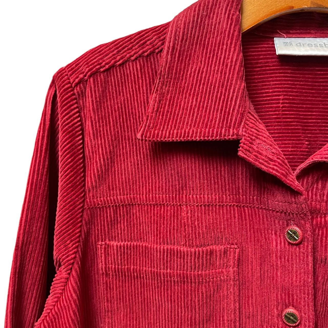 90s Red Corduroy Shacket Autumn vibes corduroy... | Depop