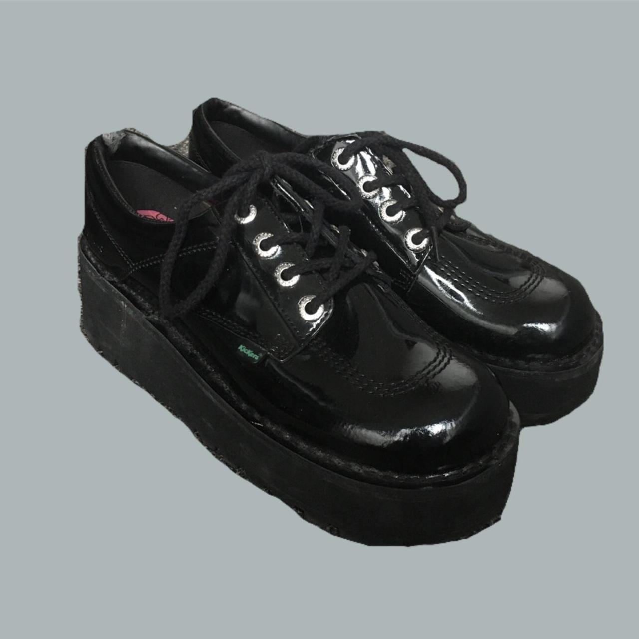 Cute kickers patent black leather platform Oxfords.... - Depop