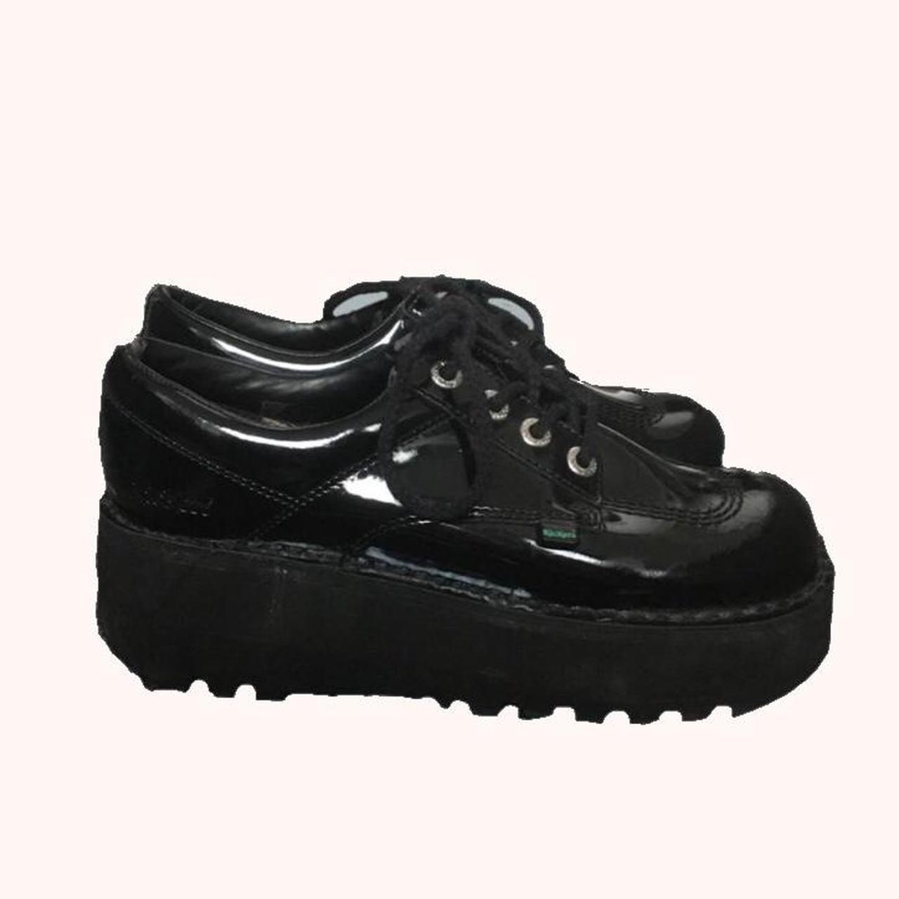 Cute kickers patent black leather platform Oxfords.... - Depop