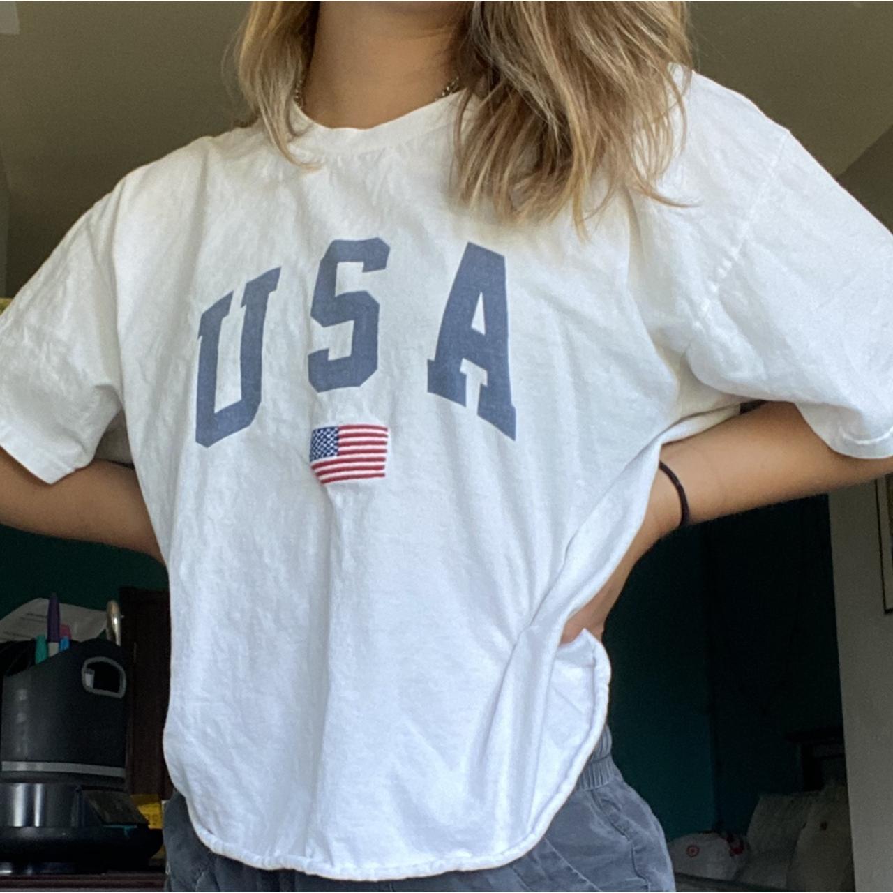 Brandy Melville Oversized USA tee Super cute and in... - Depop