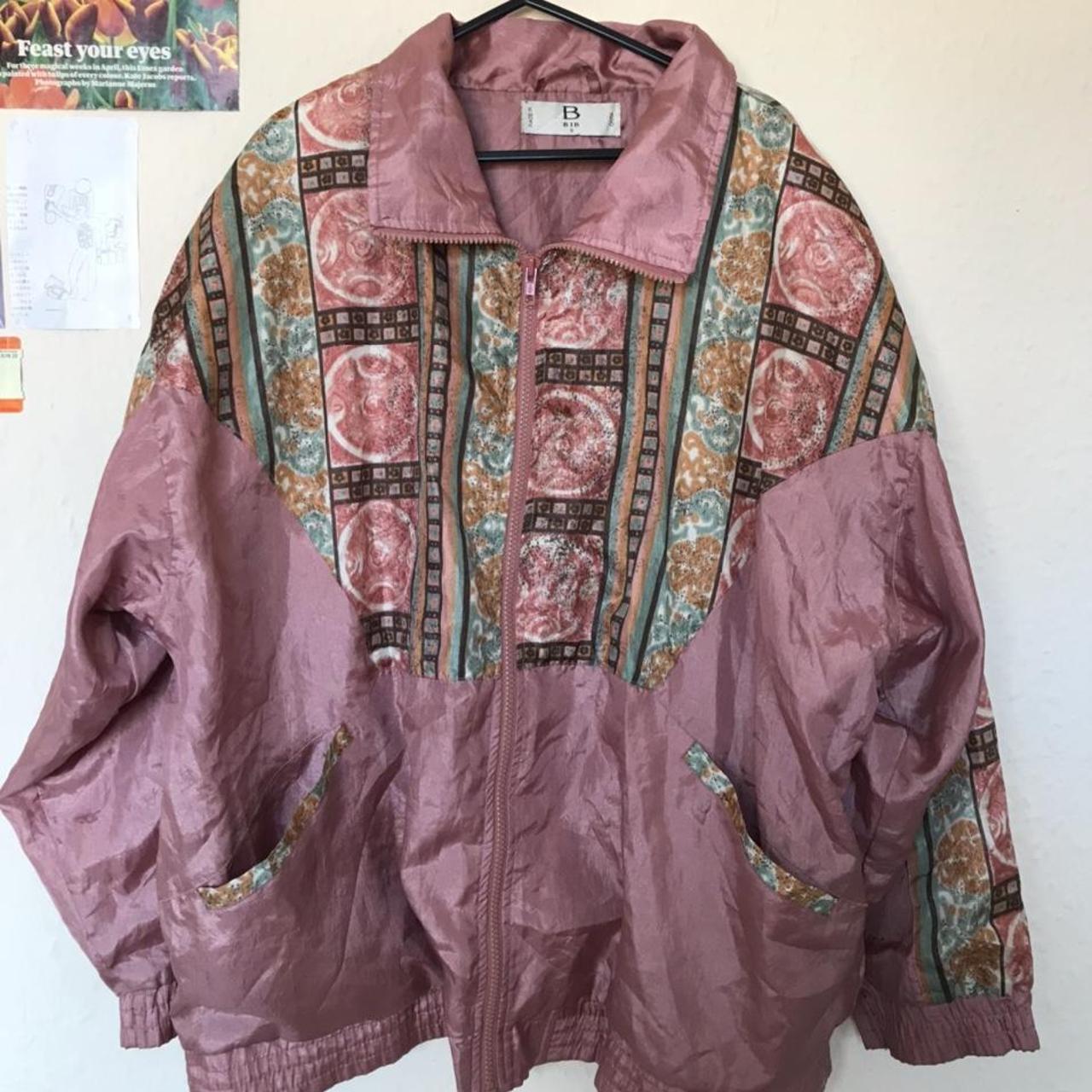 Very cool pink 80s shell suit jacket/ski jacket.... - Depop