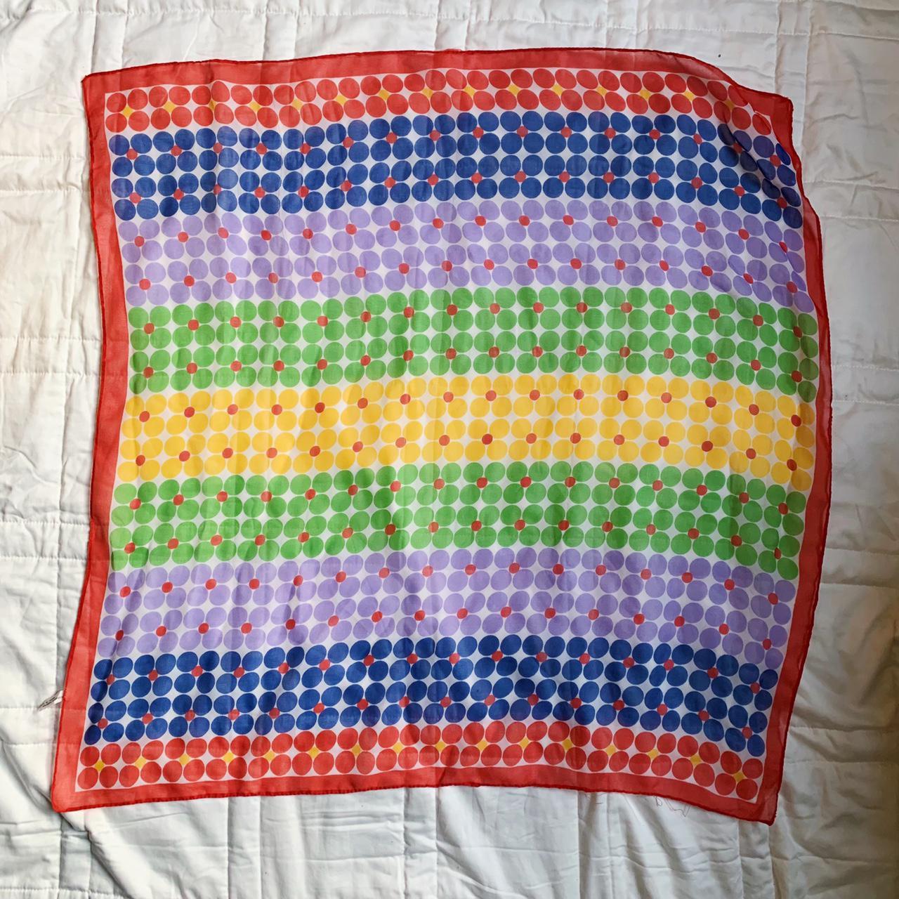 Vintage Italian Colorful Retro Scarf Super cute... - Depop