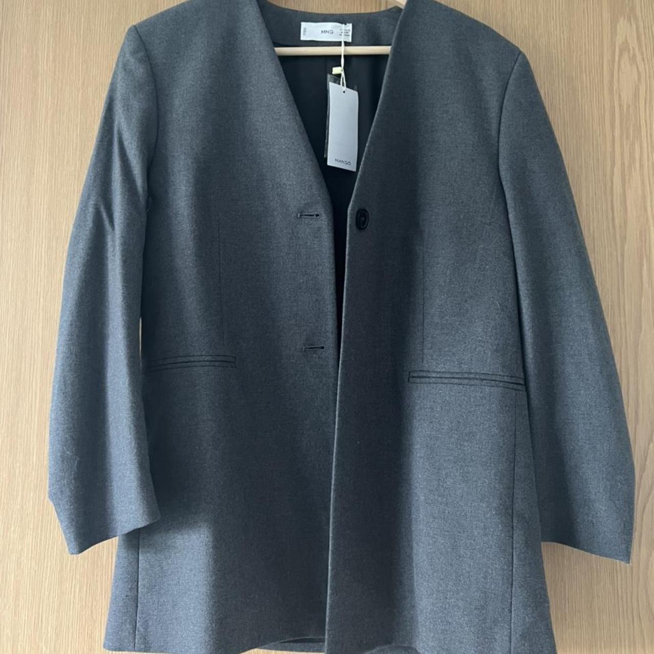 Mango Grey Blazer - never worn with tags - fitted... - Depop