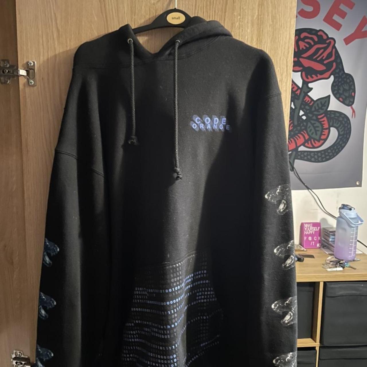 #codeorange hoodie, both sleeve, hood, front and... - Depop