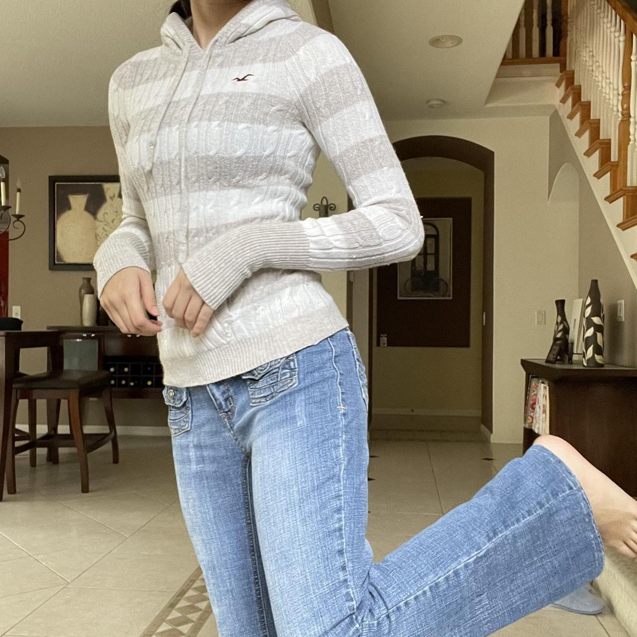 y2k stripe hollister sweater // vintage y2k... - Depop