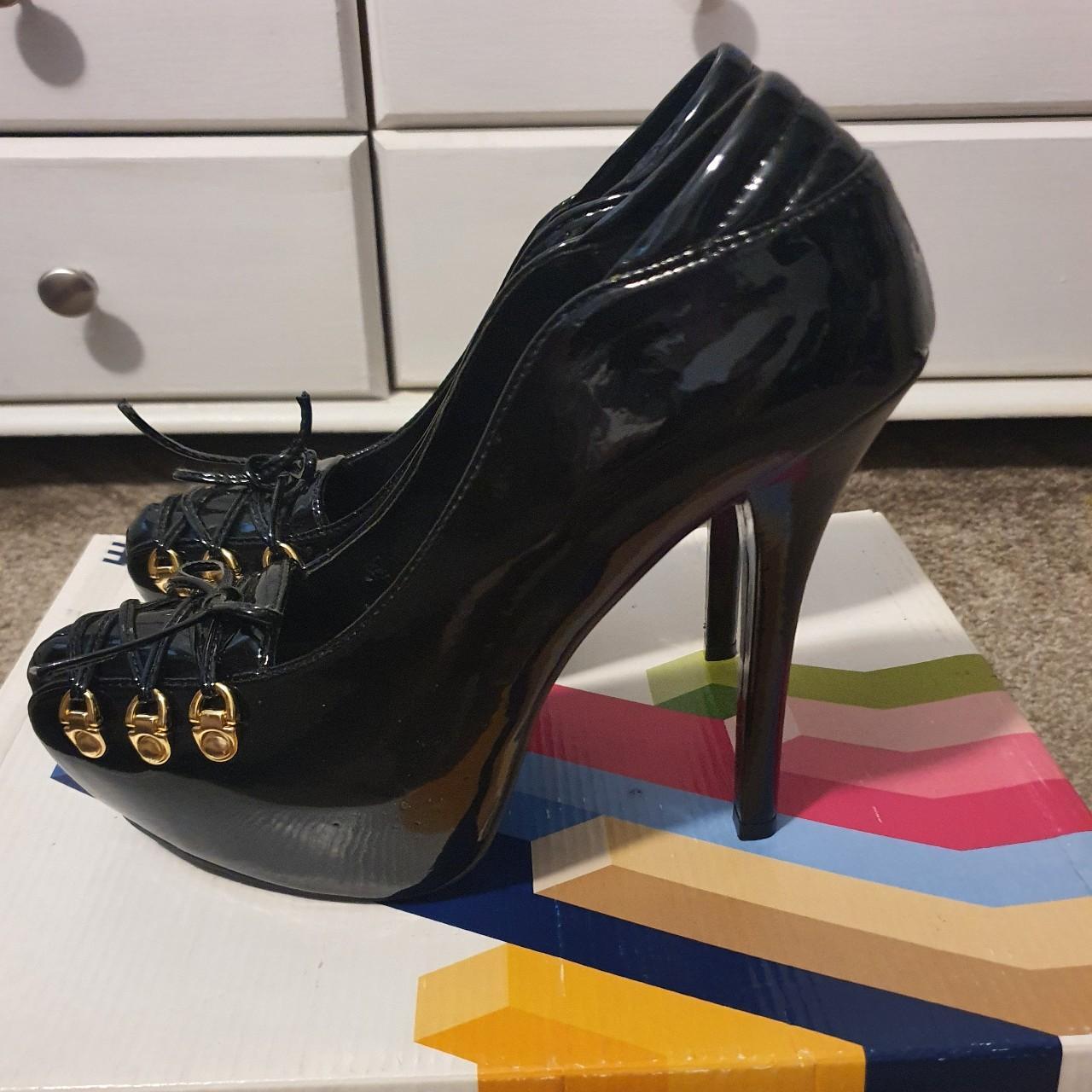 Office black heels with box but box worn size 38... - Depop