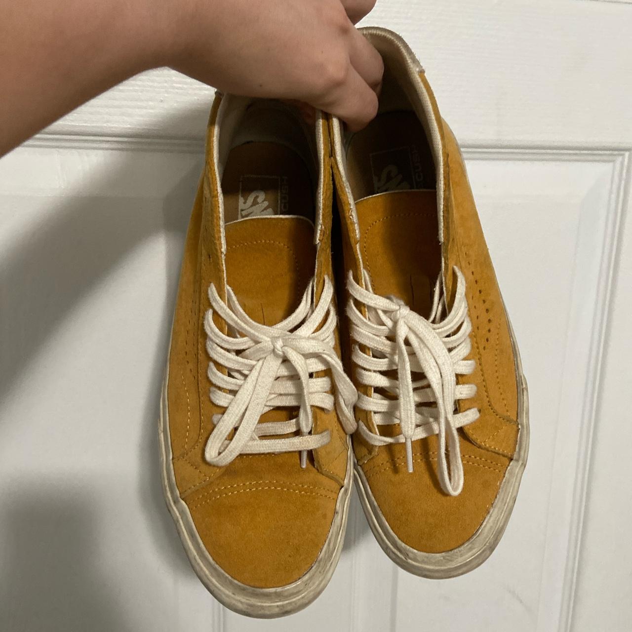 Vintage Yellow Mustard UltraCush Mids Vans Old... - Depop