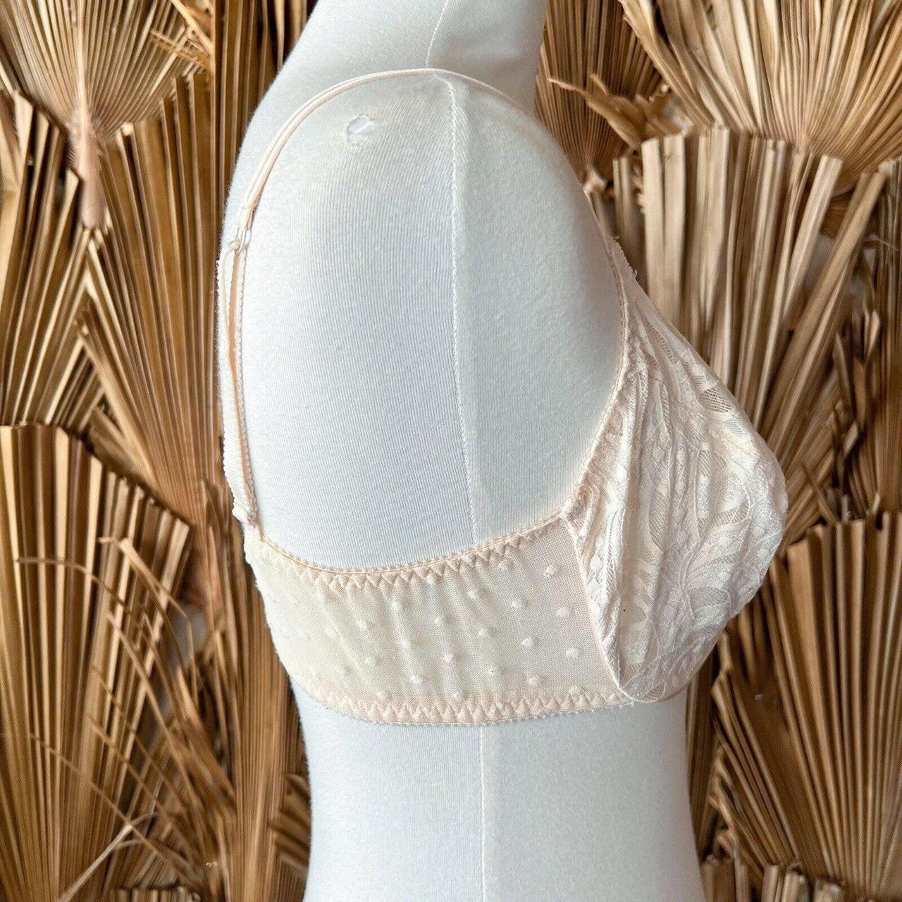 Vintage Lace Bra with Swiss Dot... - Depop