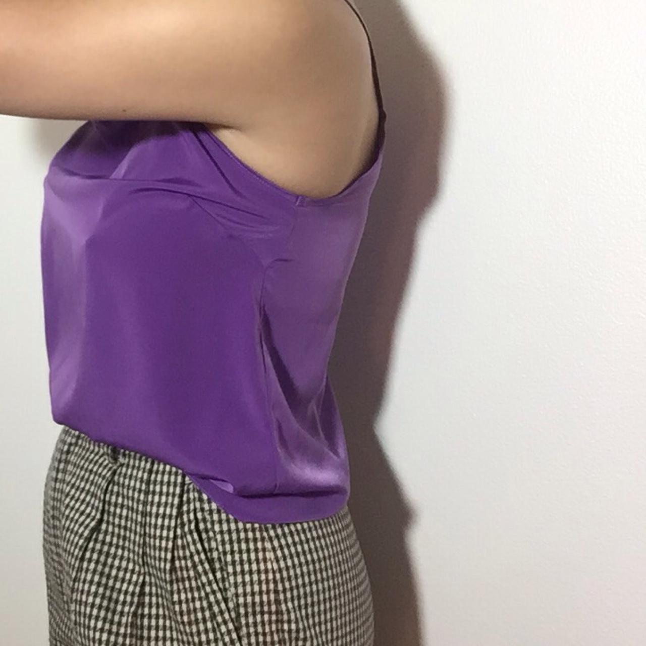 Deep lavender silk camisole. High neck. Best fits... - Depop