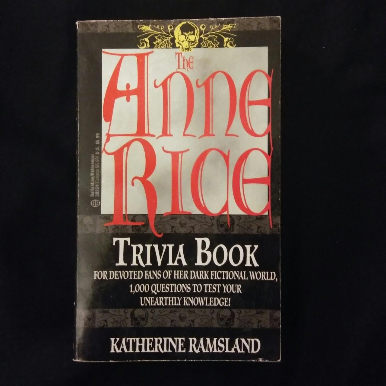 "The Anne Rice Trivia Book" by Katherine... - Depop