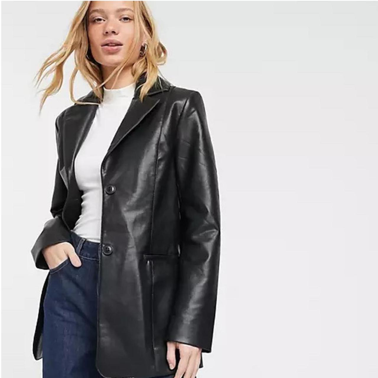 Weekday Jaden vegan leather jacket Size 36, fit 8 /... - Depop