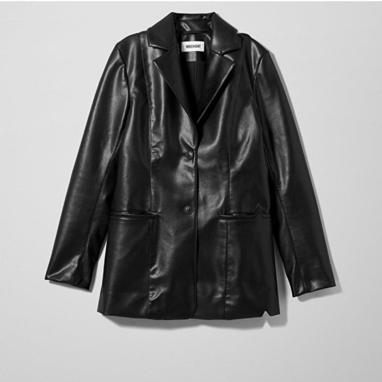 Weekday Jaden vegan leather jacket Size 36, fit 8 /... - Depop