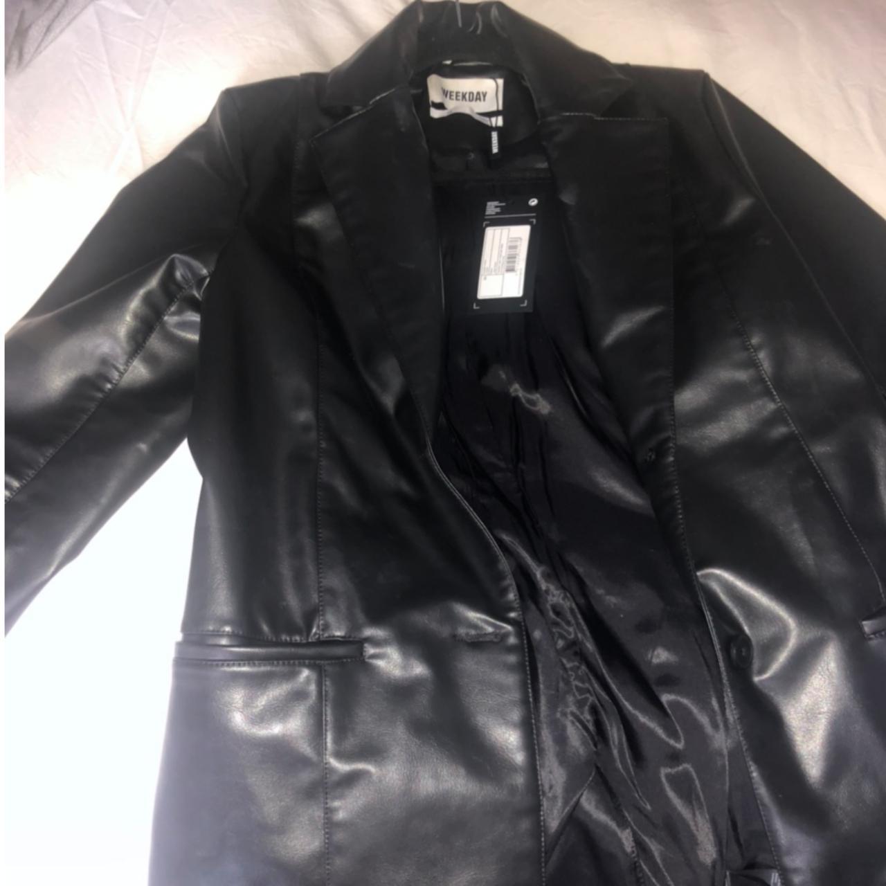 Weekday Jaden vegan leather jacket Size 36, fit 8 /... - Depop