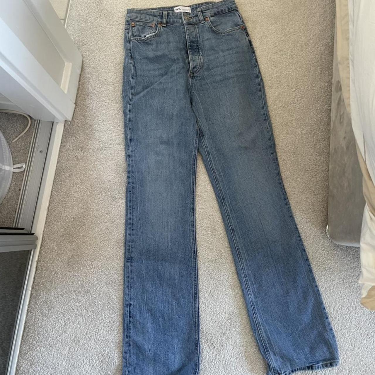 Zara High Rise Boot Cut Denim Jeans 💙 Size 10 Worn Depop