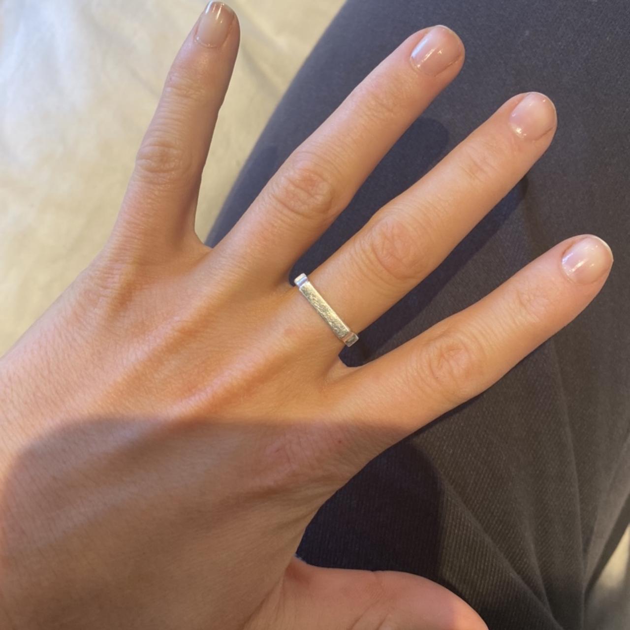 Monica Vinader signature silver ring Worn a handful... - Depop