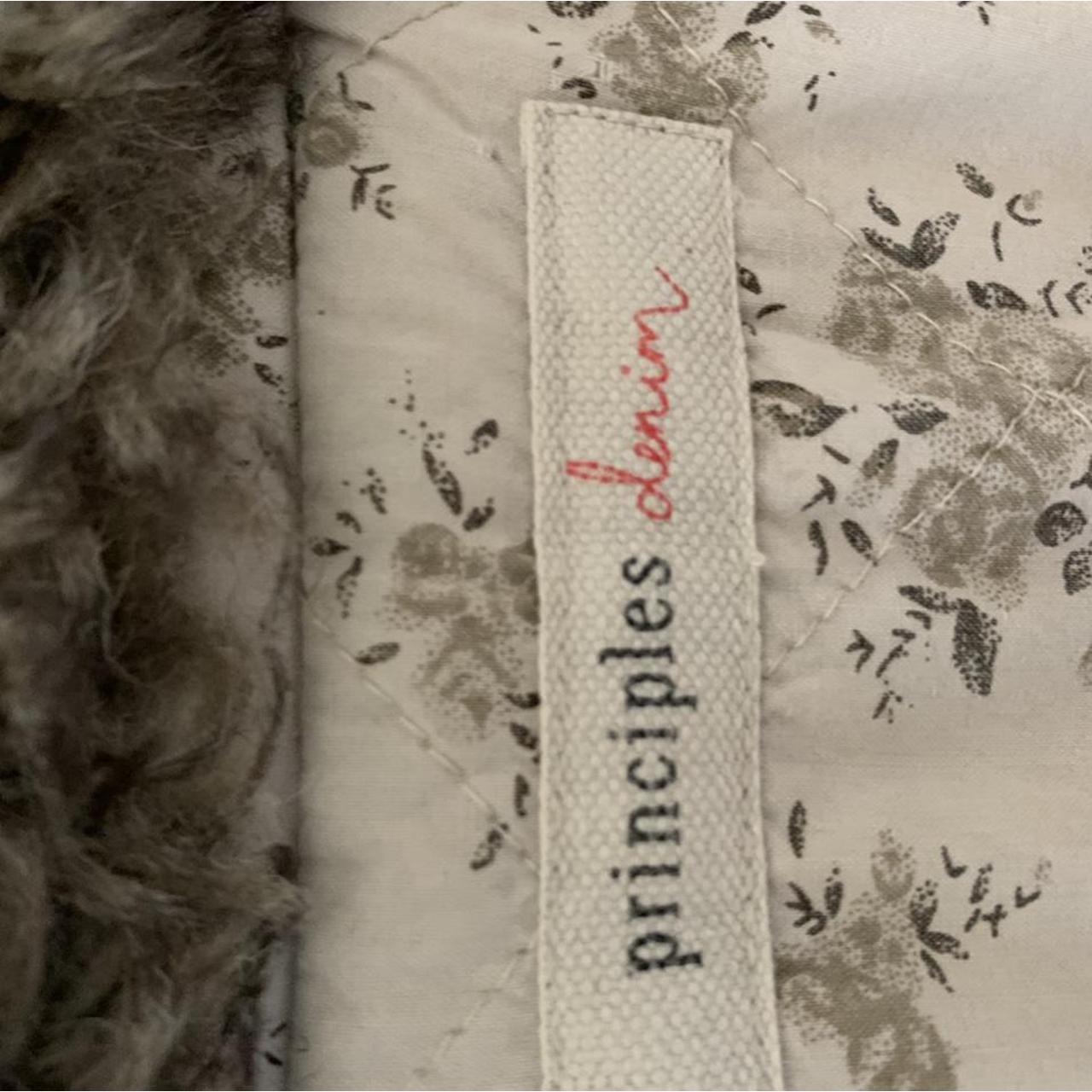 Principles denim jacket with faux fur trim. Like new... - Depop