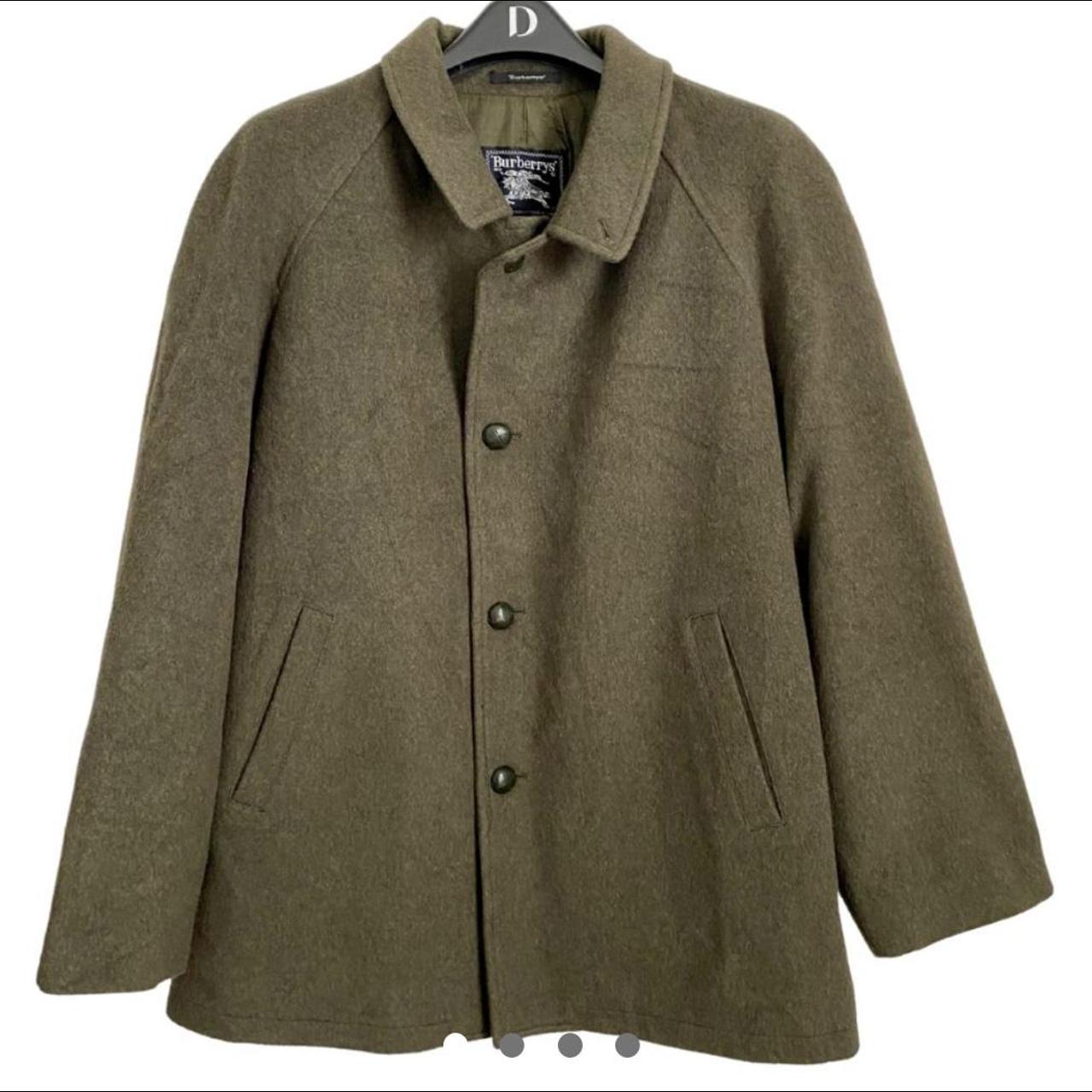 Vintage Burberry green wool jacket Photos from... - Depop