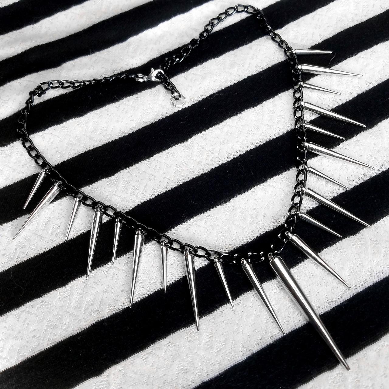 Barbed Spike Necklace ⛓️ 20" long black chain,... - Depop