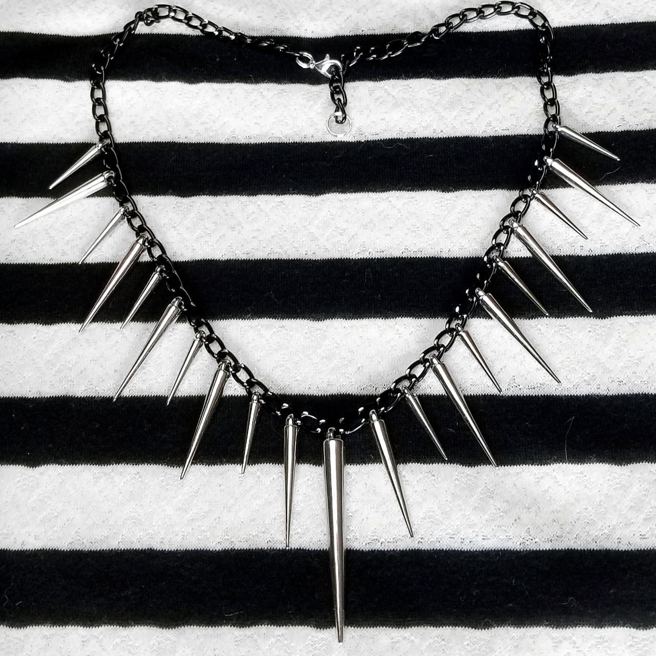 Barbed Spike Necklace ⛓️ 20" long black chain,... - Depop