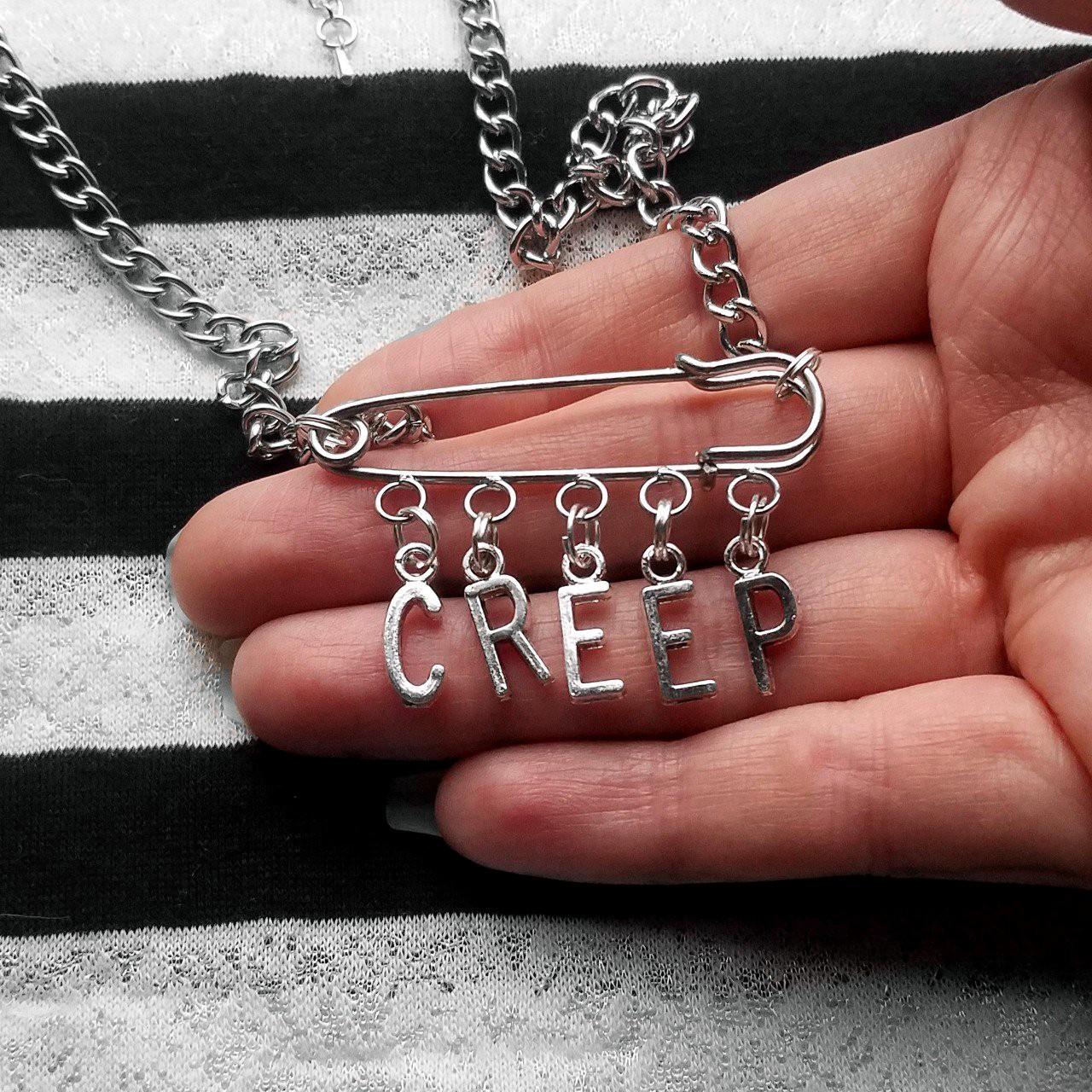⛓🧷 CREEP Safety Pin Necklace 🧷⛓ 🎶 I'm a Creep, I'm... - Depop