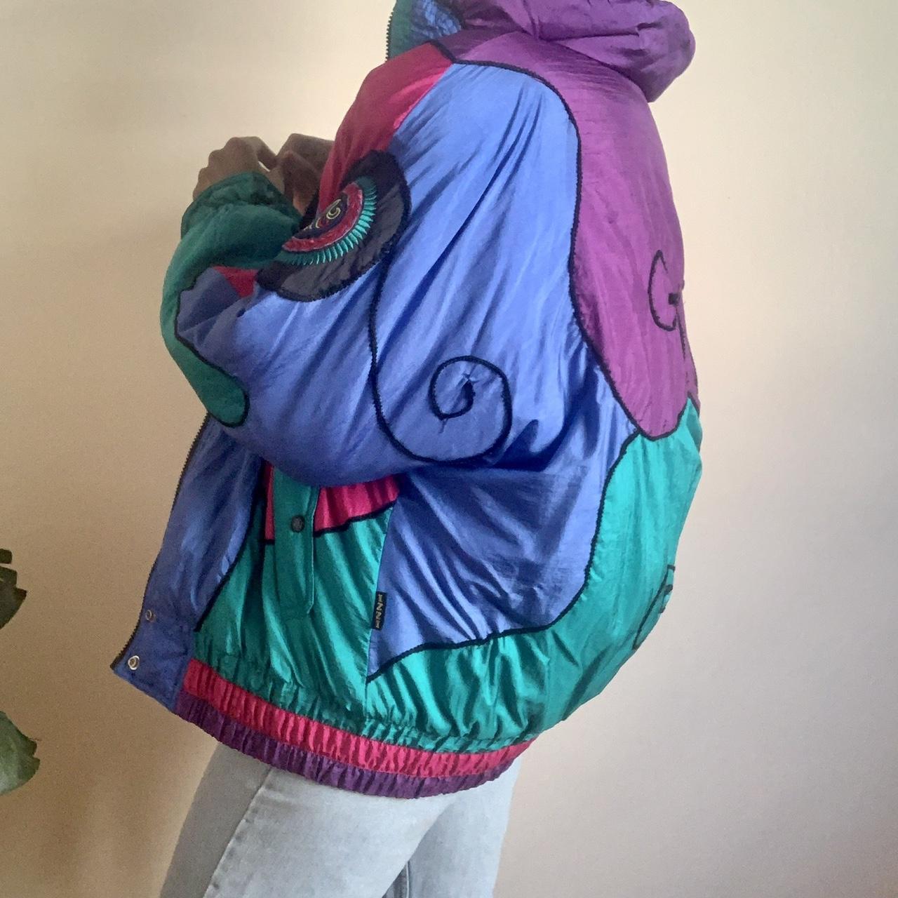 🦄 80’s Vintage Colorblock Puffer Jacket 🦄 Izzi... - Depop