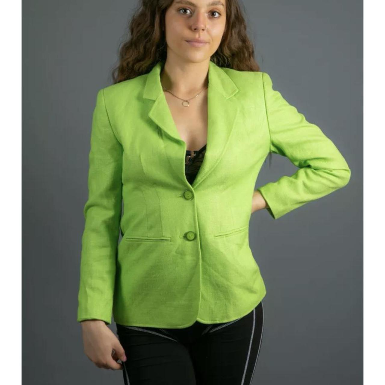 Vintage Lime Green Petite Sophisticate Jacket Blazer... - Depop