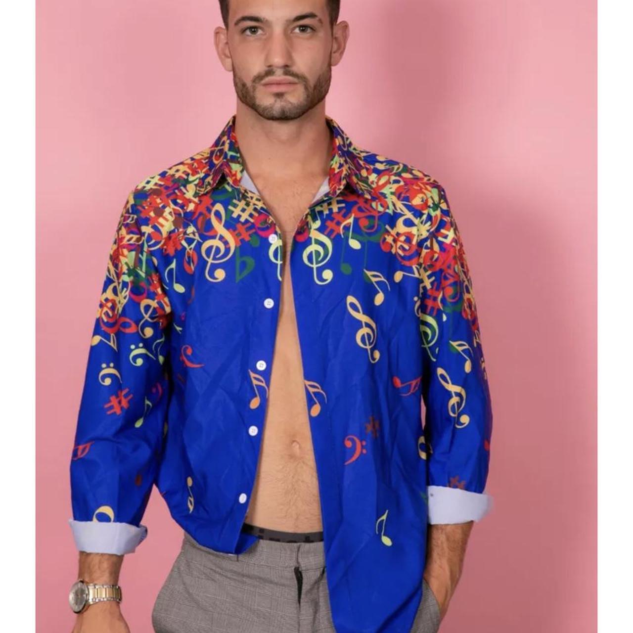 Crazy multi coloured musical note alphabet pattern... - Depop