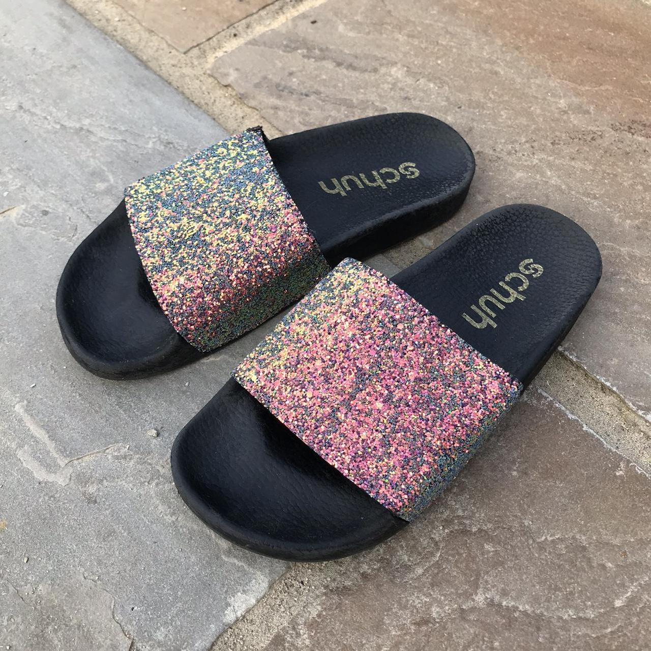 Schuh sparkly glitter sliders, size UK 3, eu 36.... - Depop